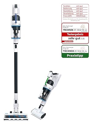 Amazon.de: hoogo Akku-Staubsauger S6 2in1 | beutellos kabellos | Laufzeit bis zu 90 Min ...