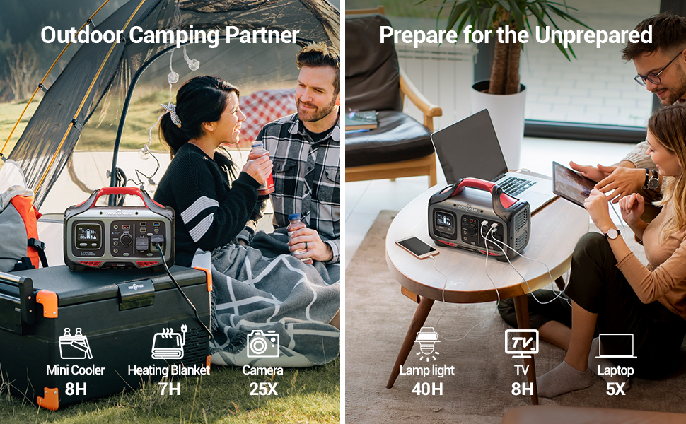 Amazon.com : ROCKPALS Portable Power Station 500W - 505Wh Solar Generator (Solar Panel Optional ...