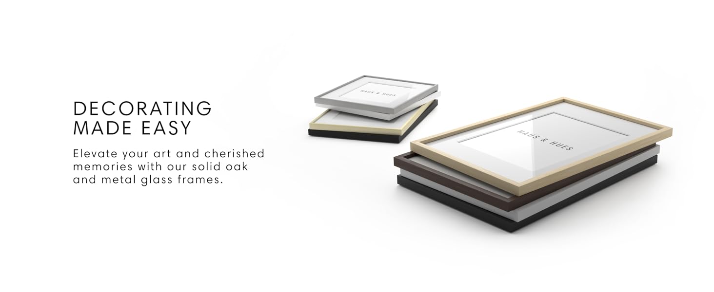 Amazon.com - HAUS AND HUES 12x18 Picture Frame with Real Glass and Natural American Oak Matted ...