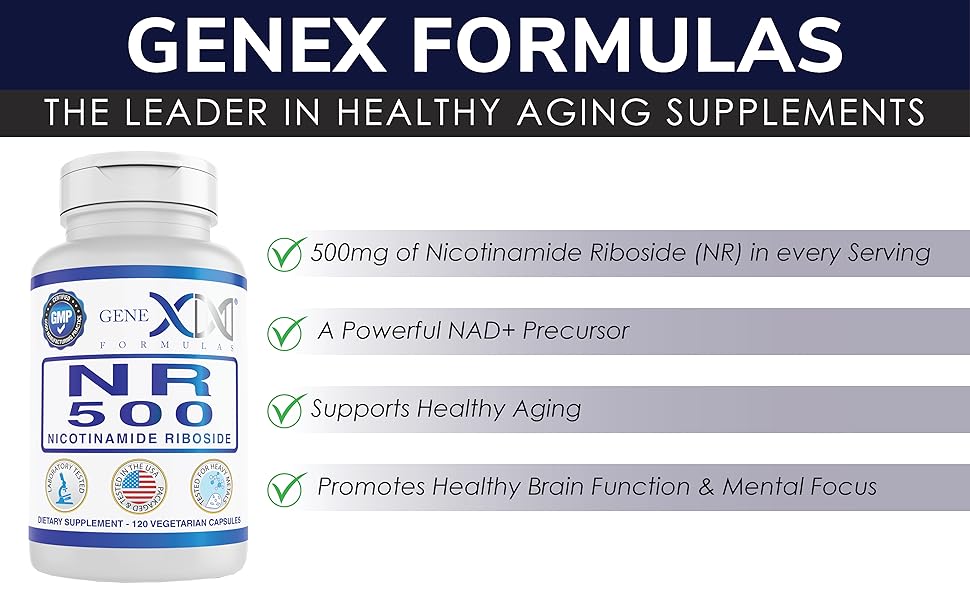 Amazon.com: GENEX NR Nicotinamide Riboside 500mg/Serving (120 Capsules) NAD+ Precursor for ...