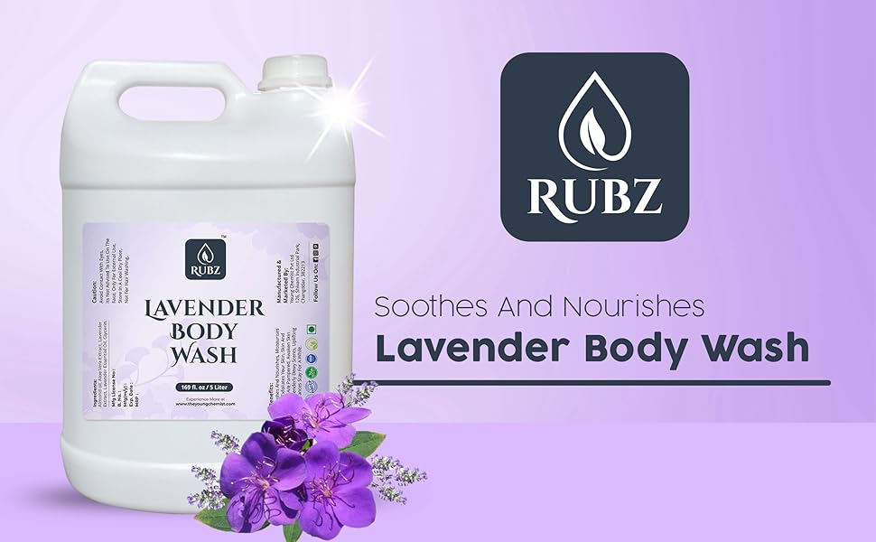 Buy Rubz Lavender body wash | enriched with Lavender extract & Almond Oil | Deep Cleansing ...