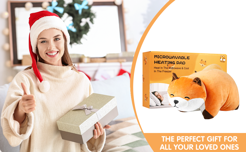 Heatable Stuffed Animals, Fox Microwave Heating Pad for Cramps Pain Relief, Cute Soft Cozy ...