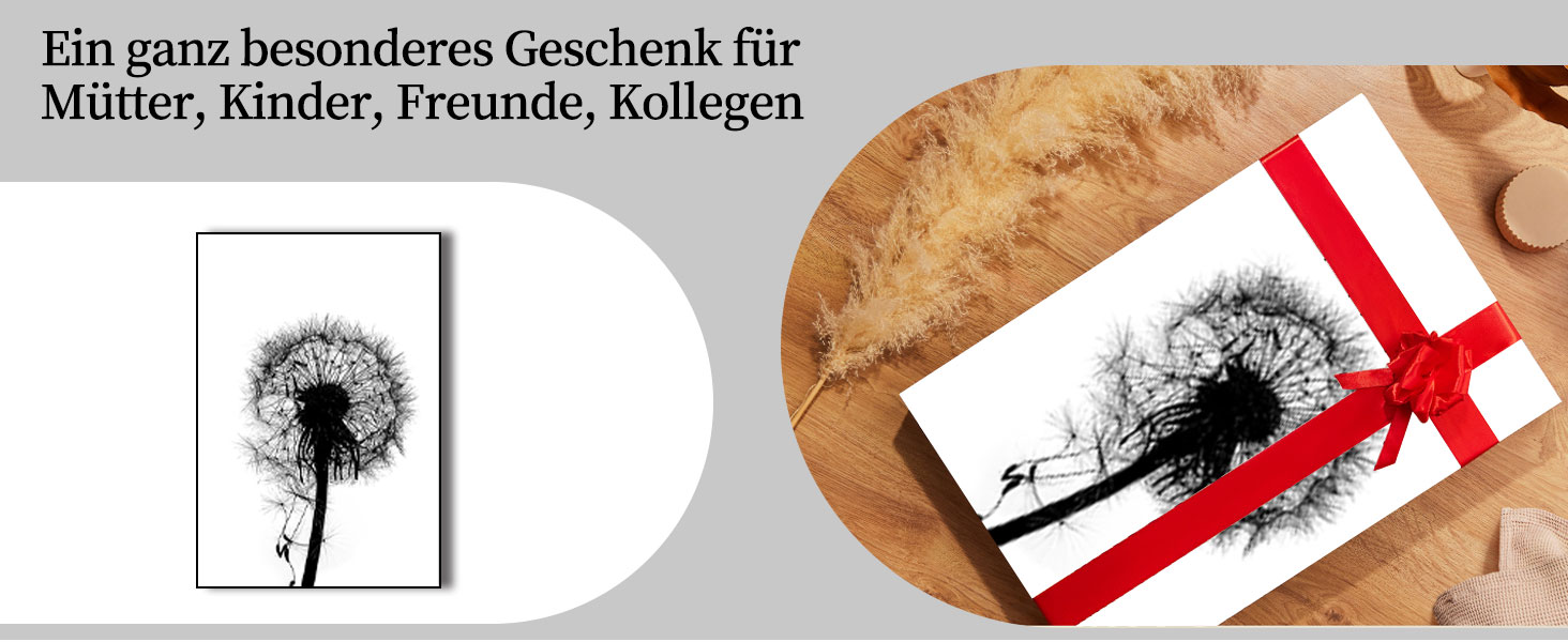 Amazon.de: WZXGHE Pusteblume Bilder Leinwand,Aesthetic Blume Schwarz Weiß Löwenzahn Poster Set ...