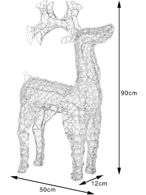 BAKAJI Renna Natalizia Luminosa 3D in Perline Cristalli Acrilici ...