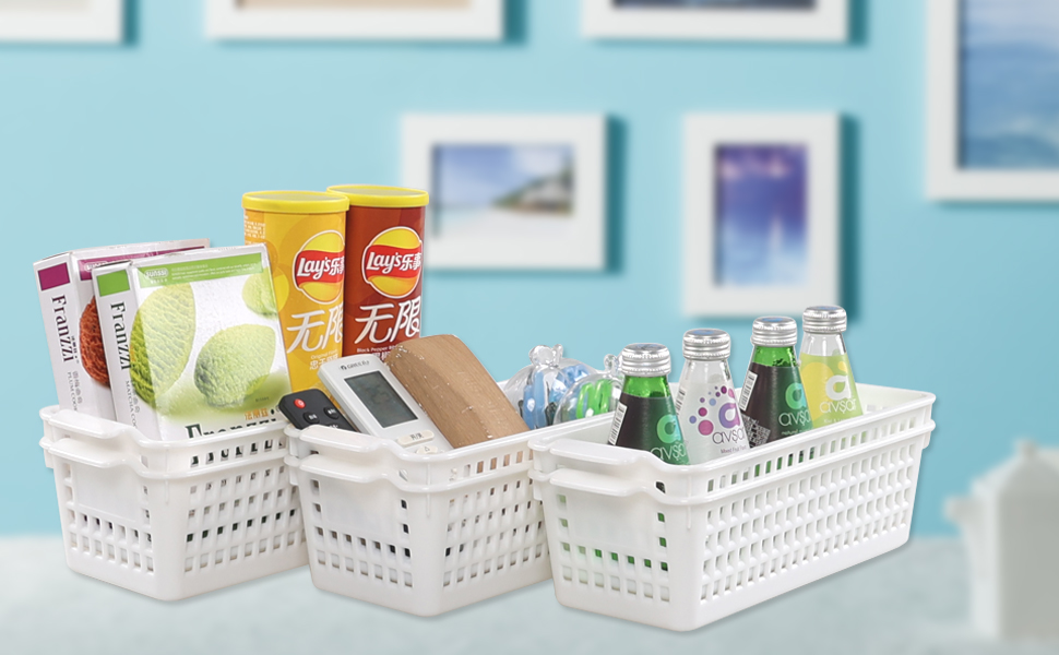 Amazon.com: Fiazony 6-Pack Small Plastic Storage Baskets / Trays ...