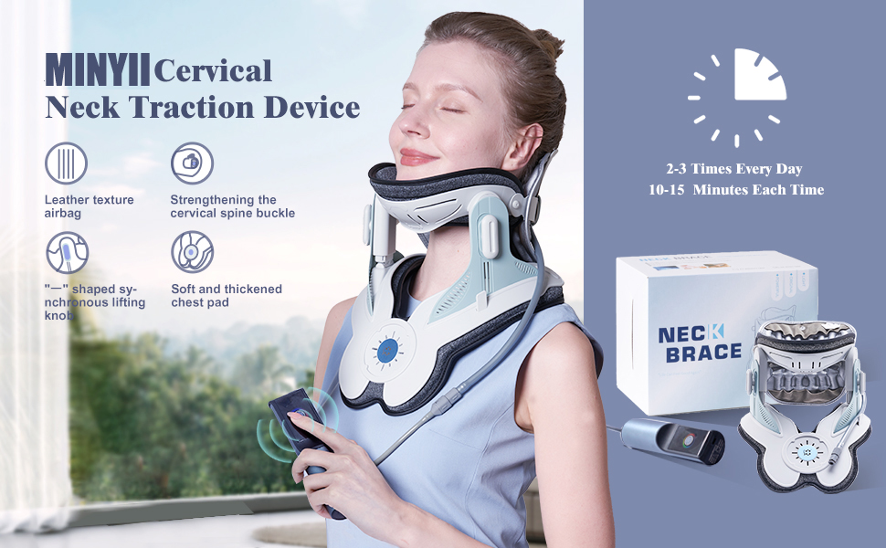 Cervical Neck Traction Devices For Home Use, Adjustable Air Pump Inflatable Cervical Neck ...