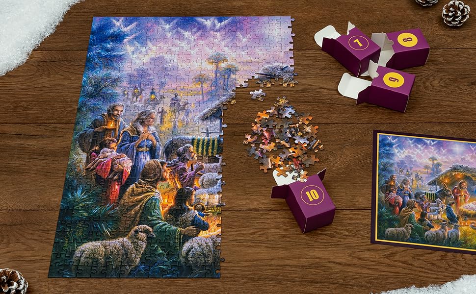 Amazon.com: The Original Jigsaw Puzzle Advent Calendar 2025 – Nativity Scene, 24 Boxes 1008 ...