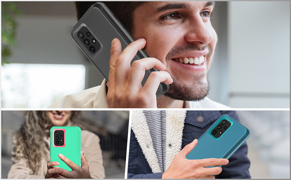 Amazon.com: HONG-AMY for Samsung Galaxy A53 5G Case with 2 Pcs Nano Explosion-Proof Film, 3 in 1 ...