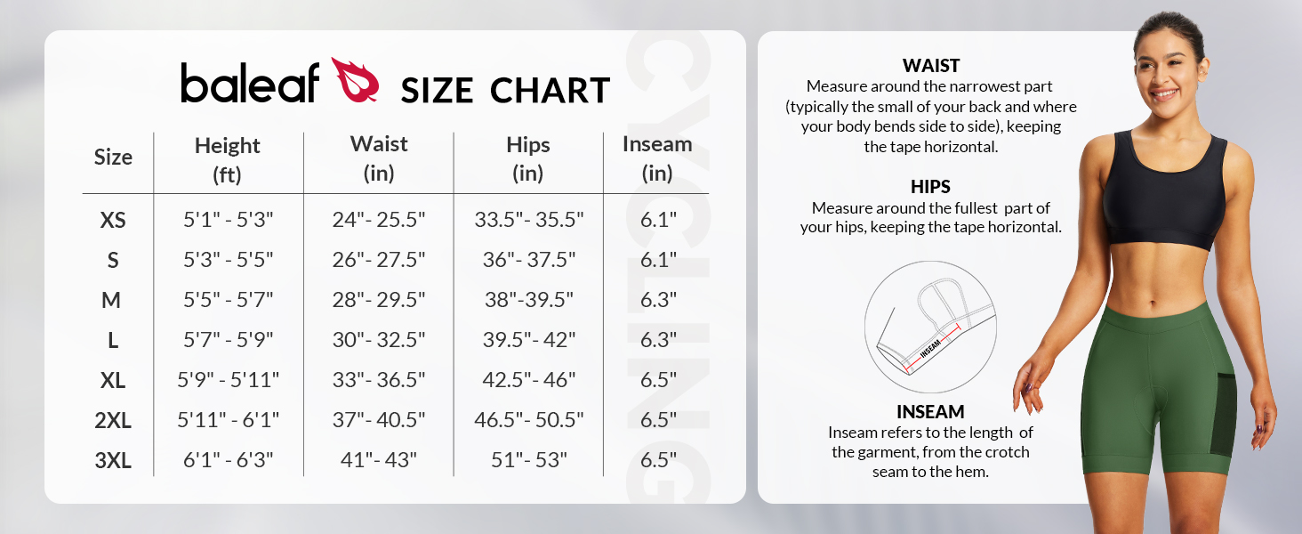 Amazon.com: baleaf Padded Bike Shorts Women 6'' Lycra Cycling Shorts 4D Gel Padding Biking Biker ...