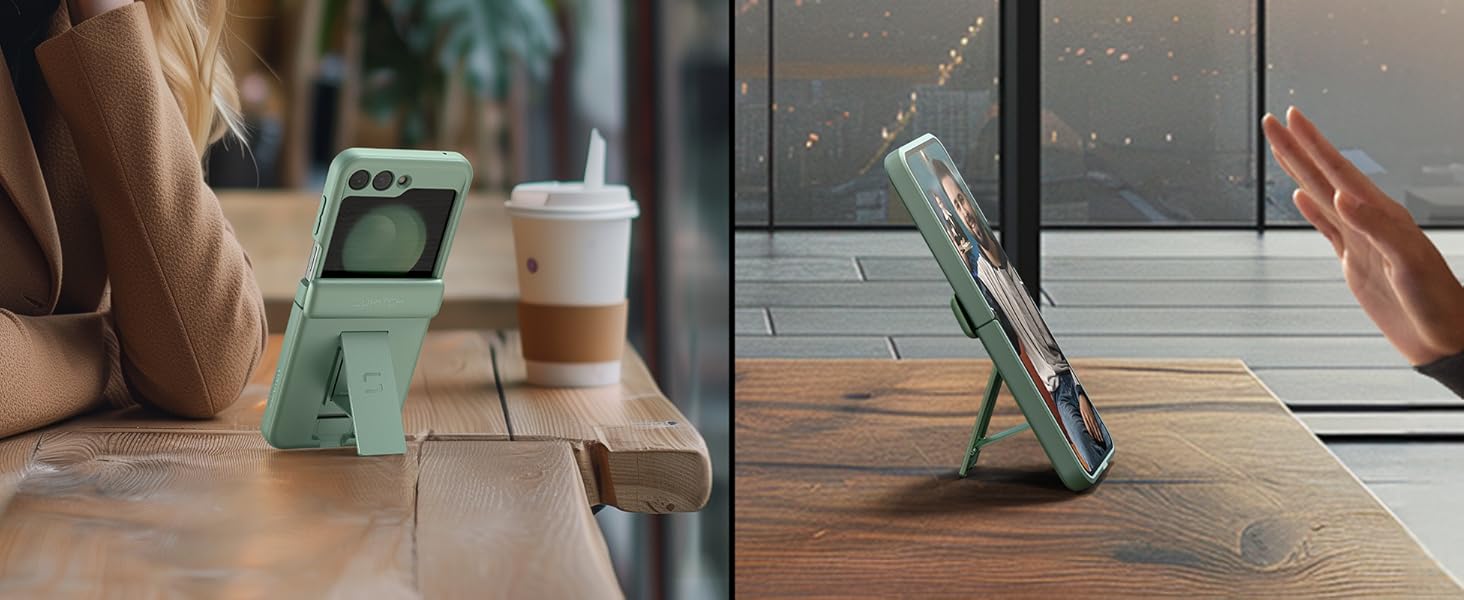 Amazon.com: SURITCH for Samsung Galaxy Z Flip 5 Case with Built-in Screen Protector & Kickstand ...