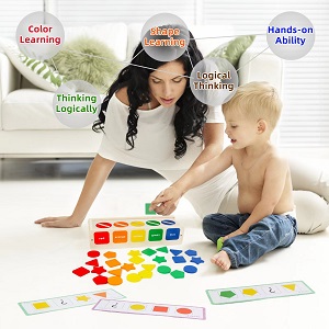 Amazon.com: Montessori Toys - Color&Shape Sorting Learning Matching Box ...