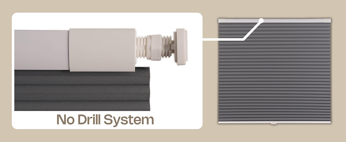 Amazon.com: HESTIA No Drill Cordless Blackout Cellular Shades, Easy ...