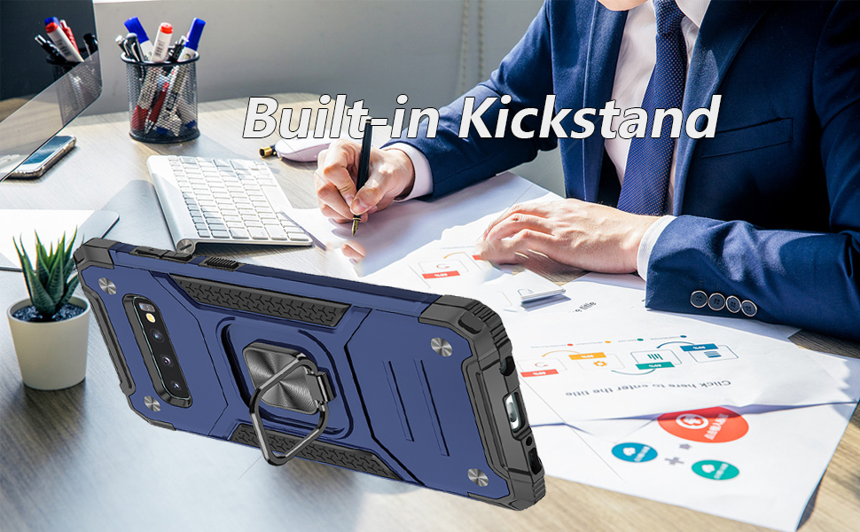 Amazon.com: Galaxy S10 Plus Case with Built-in Kickstand & Holster - Military Grade, Armor ...