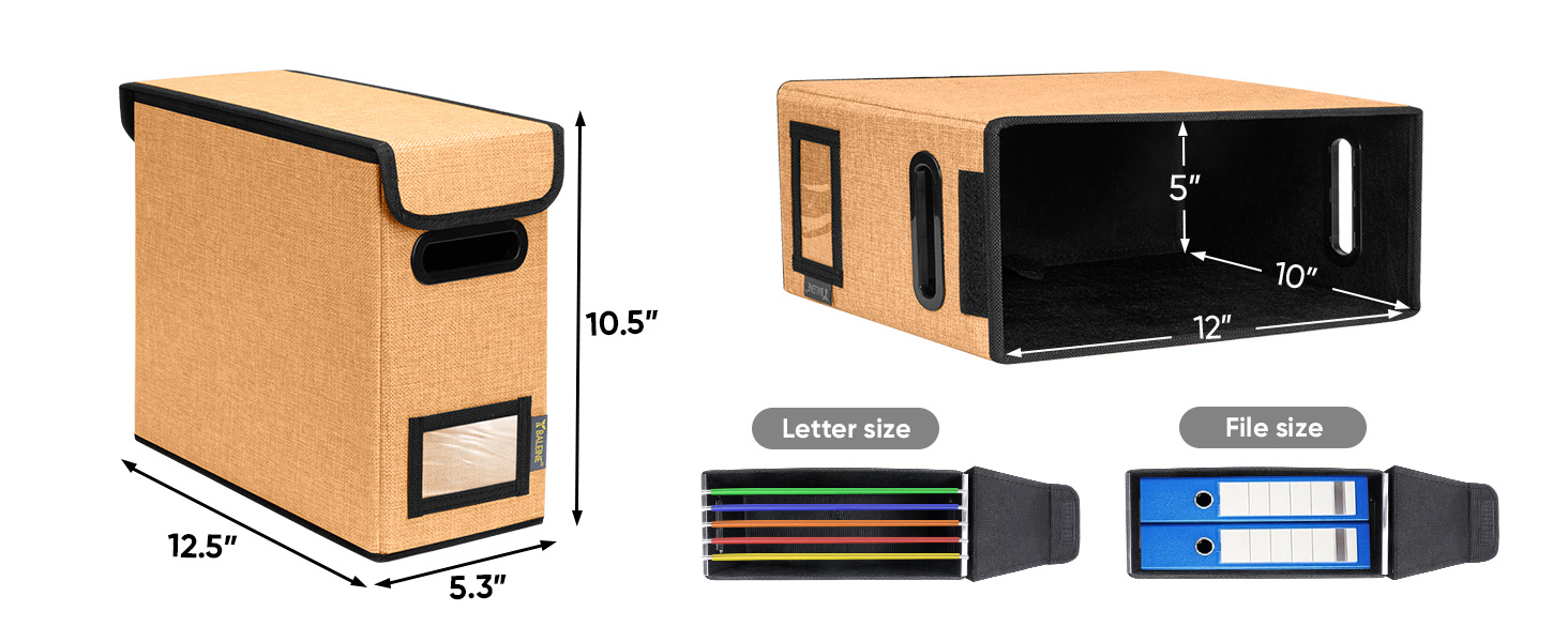 Amazon.com: BALEINE File Organizer Box with Lid, Collapsible File ...