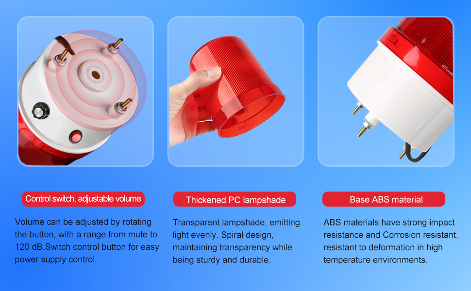 Luz de advertencia industrial Kbaoele, LED giratoria roja, 110V, 2-3W, 360° : Amazon.com.mx ...