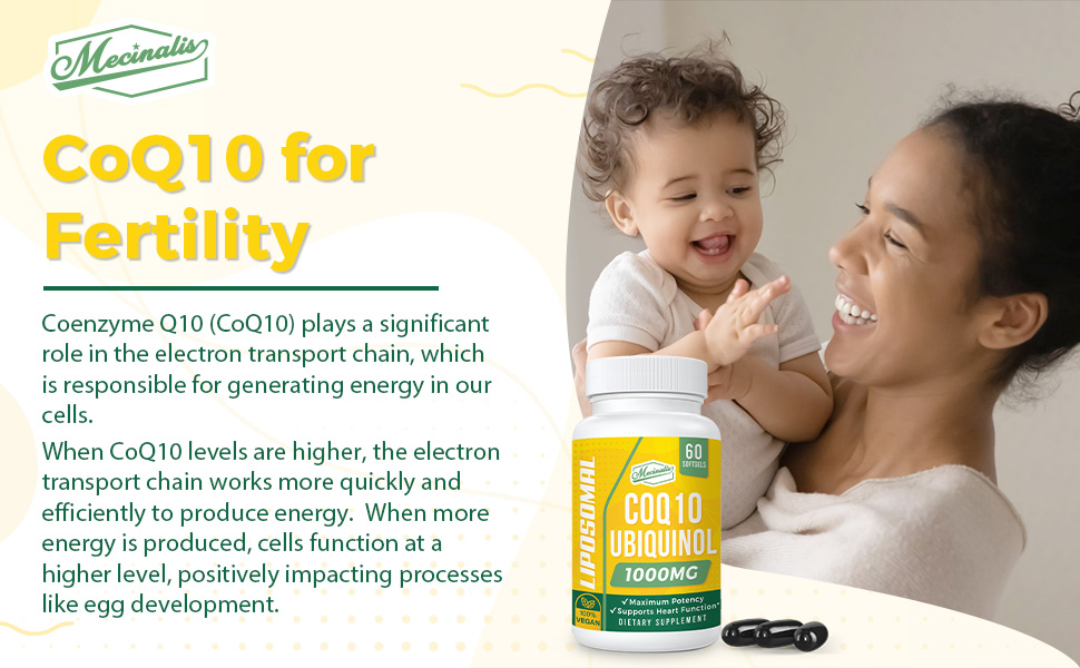 Amazon.com: Mecinalis 1000mg Liposomal CoQ10 Softgels | Better Absorption CoQ10 Ubiquinol ...