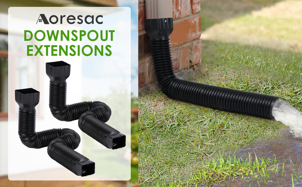 Aoresac 2 Pack Rain Gutter Downspout Extensions, Down Spout Drain ...