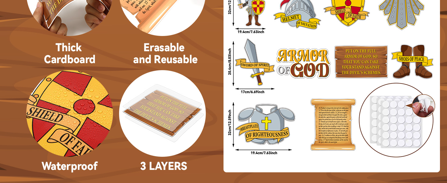 Amazon.com: 50 Pcs Armor of God Cutouts for Kids Books of The Bible ...