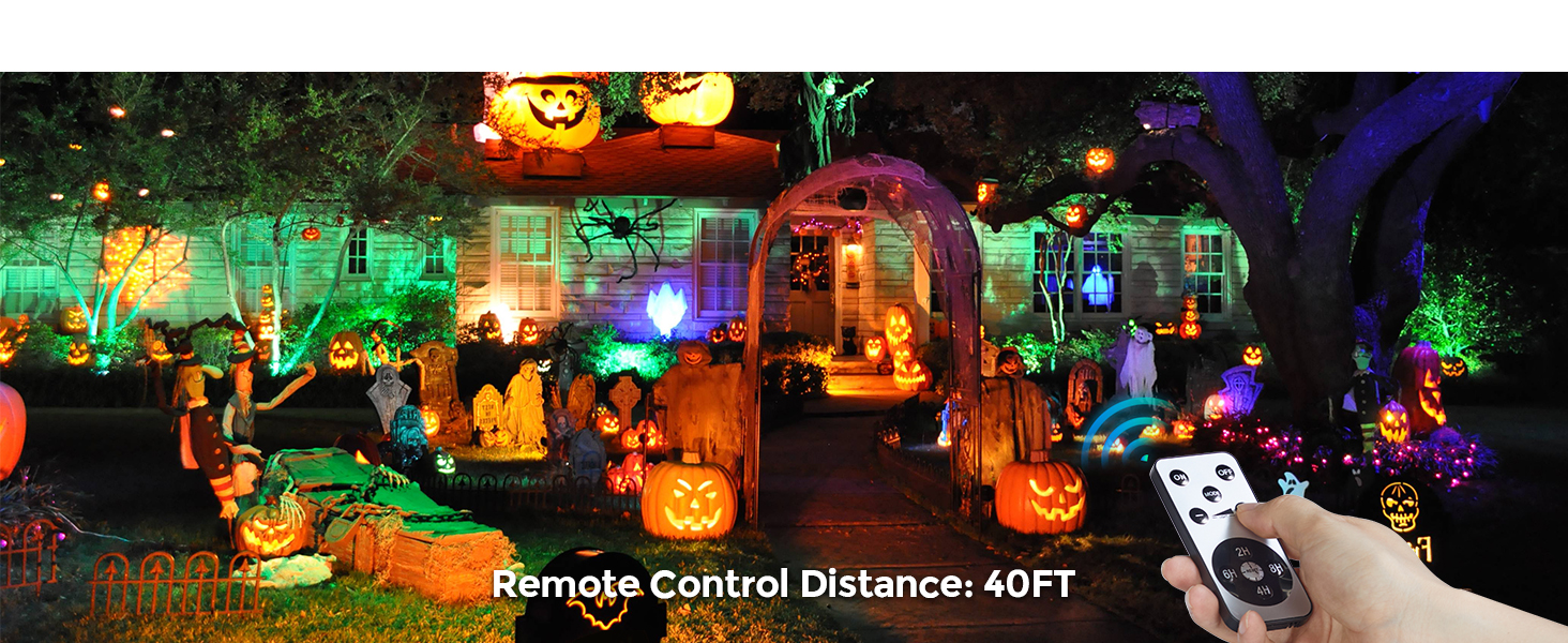 SURAIELEC Halloween Spotlight Outdoor, Remote Control LED Spotlights ...