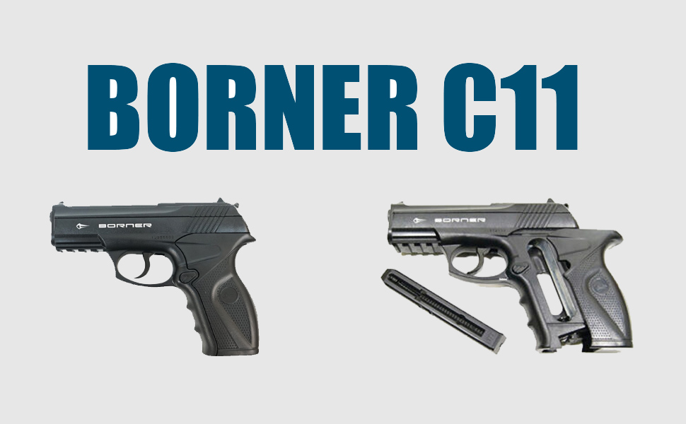 Borner C11 | Pack Pistola de balines (perdigones Bolas de Acero BB's). Arma de Aire comprimido ...