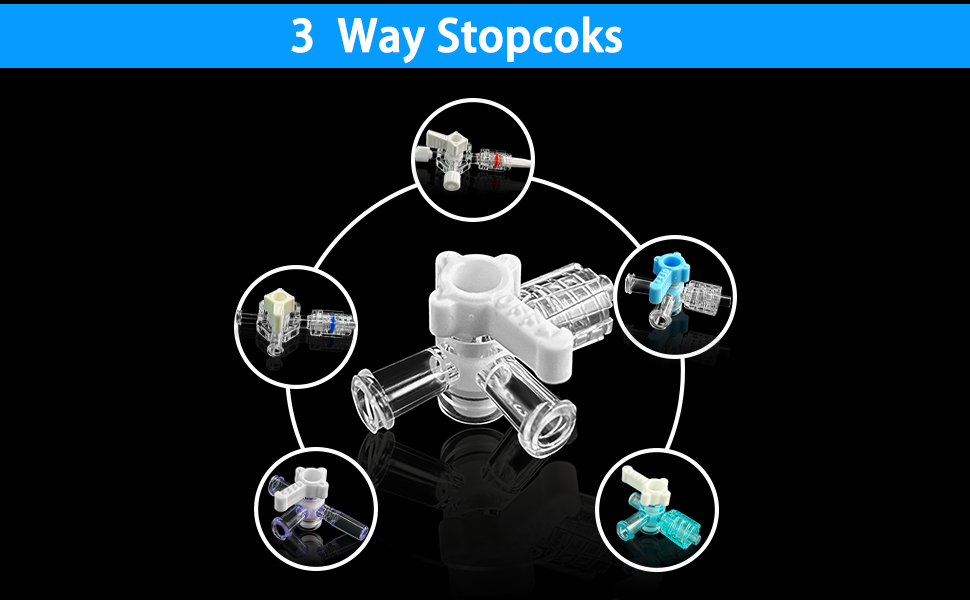 Amazon.com: 50pcs 3-way Stopcocks for Luer Lock or Catheter Connection, Luer Three-Way Tee Valve ...