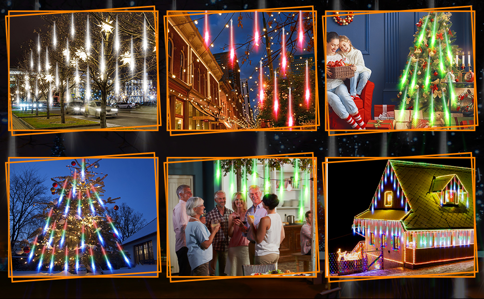 Number-one Meteor Shower Lights, LED Falling Rain Lights 30cm 8 Tube ...