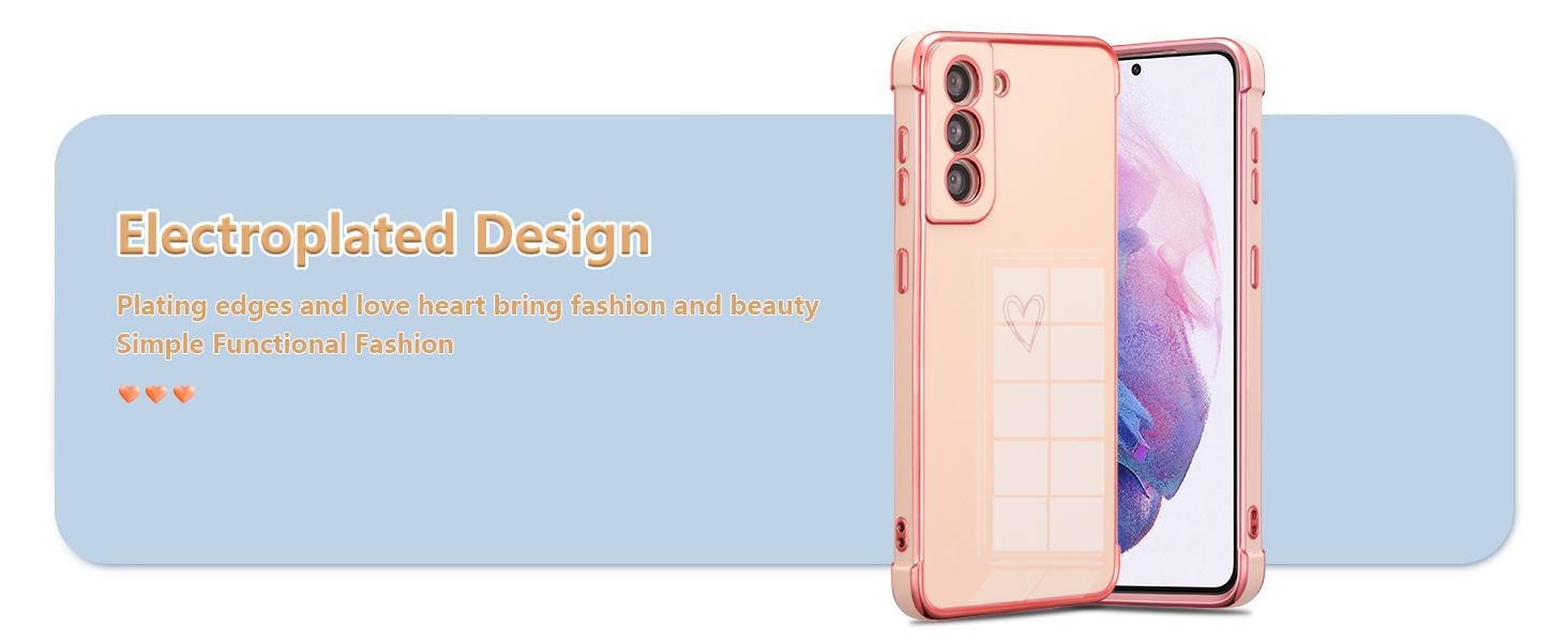 Amazon.com: ZTOFERA Designed for Samsung Galaxy S21 Plus 5G Case,Cute Plating Edge Love Hearts ...