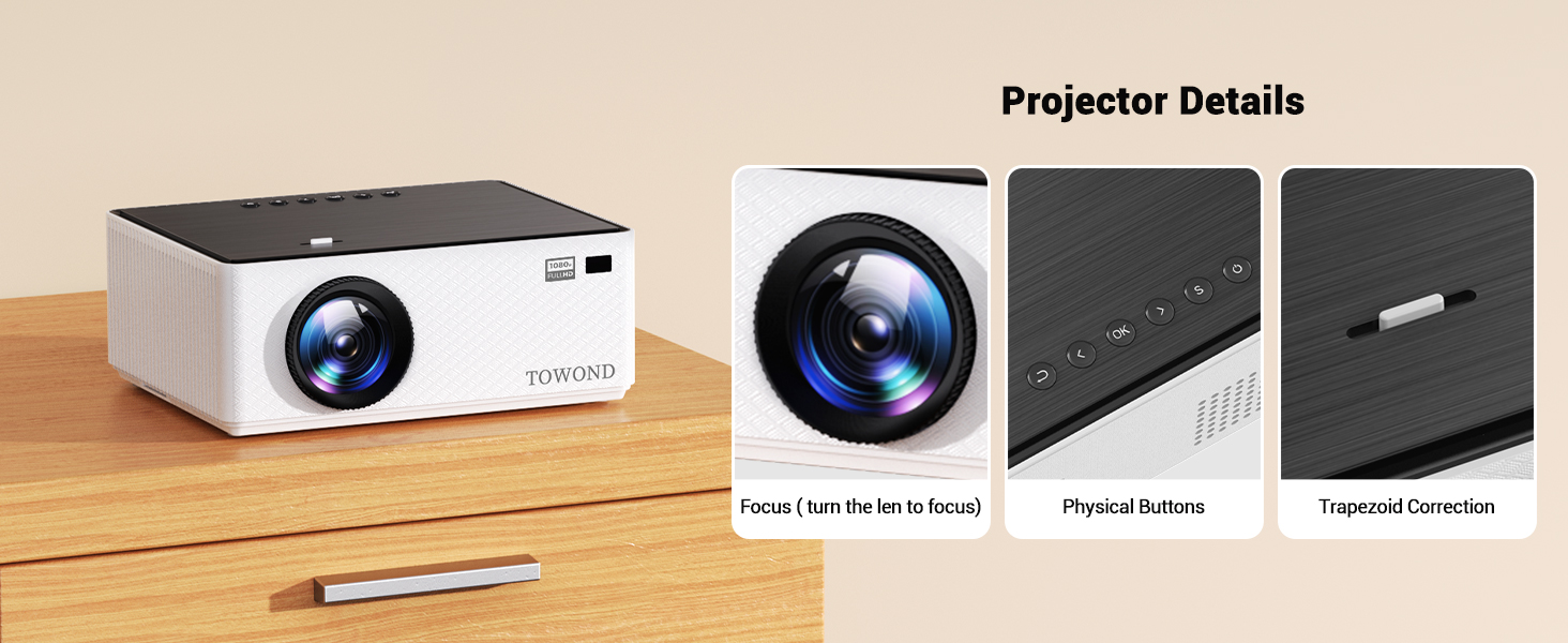 Amazon.com: Mini Projector with Android TV 11.0, Towond Smart Projector ...