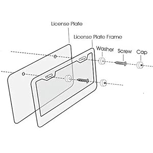 Amazon.com: Flamax Mirror Polished Stainless Steel License Plate Frame Metal License Plate Cover ...