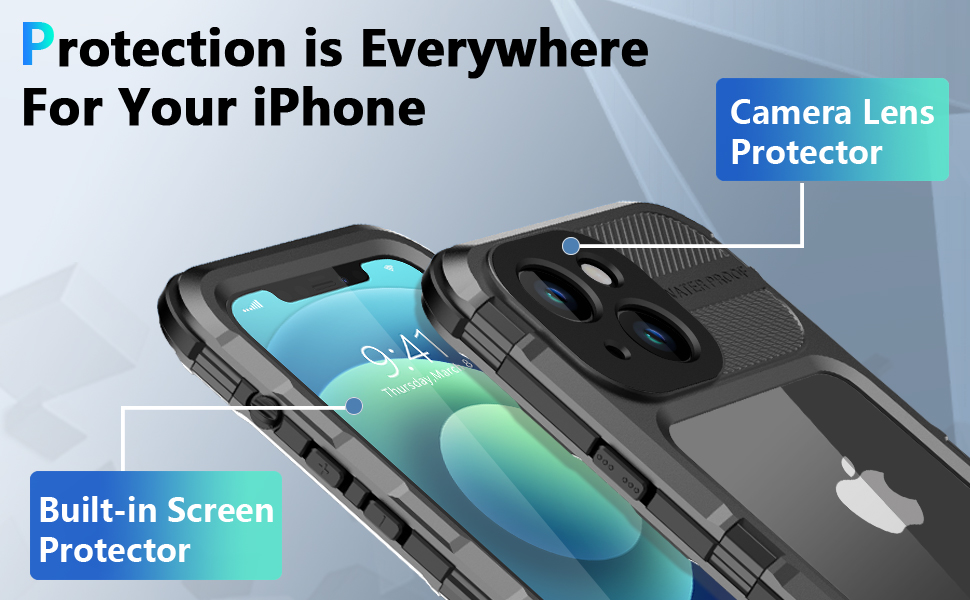 Amazon.com: Dewfoam Design for iPhone 13 Waterproof Case, Heavy Duty Metal Case with Screen ...