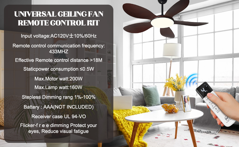 Amazon.com: Universal Ceiling Fan Remote Control Kit Dimmer, 4-1 ...