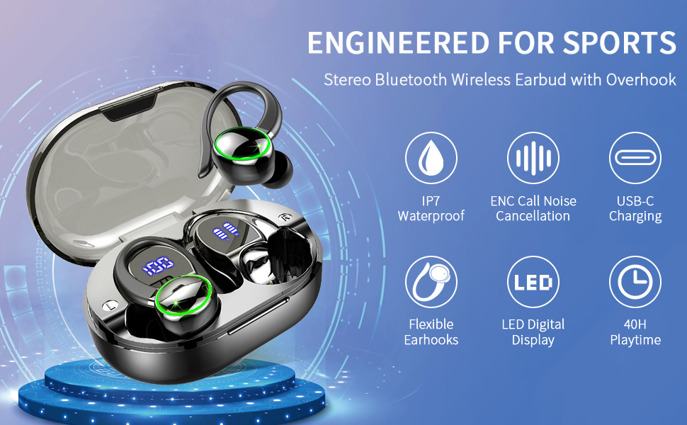 Amazon.com: Wireless Earbud Bluetooth Headphones 5.3, 48Hrs Playtime ...