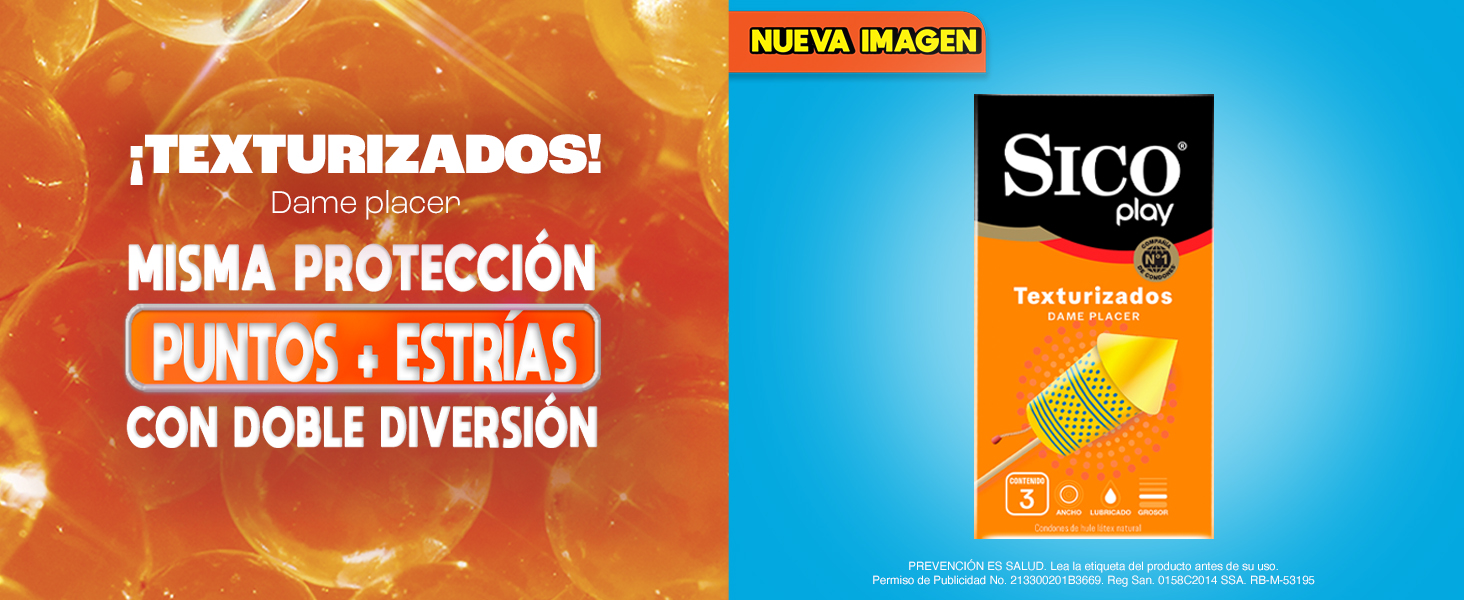 Sico Play, Condón de látex texturizado 3 piezas : Amazon.com.mx: Salud y Cuidado Personal