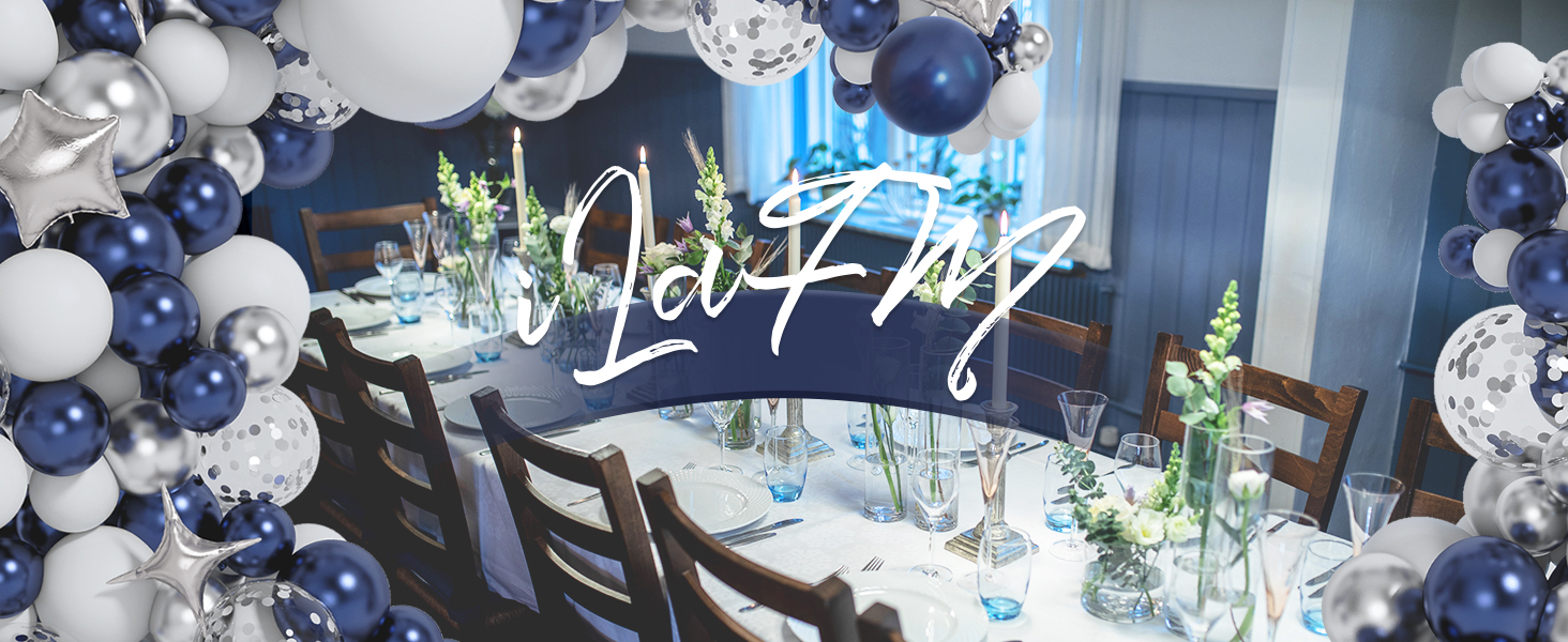 Amazon.com: iLaFm 151pcs Navy Blue Silver Balloons Garland Arch Kit for Graduation Class of 2024 ...