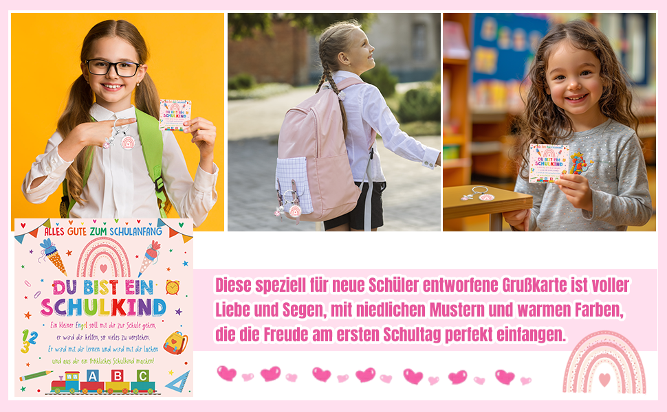 Rorchio Einschulung Geschenk Mädchen, Schulkind 2024 Schutzengel Schlüsselanhänger Schultüte ...