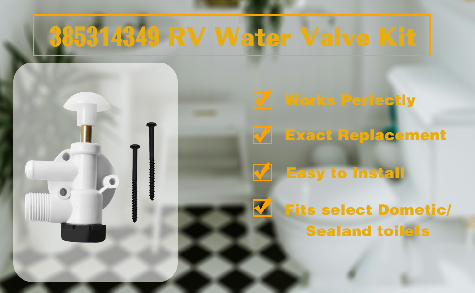 Amazon.com: RV Toilet Water Valve Kit 385314349 Replacement for Pedal Flush Toilets for Camper ...