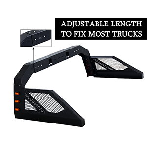 Amazon.com: OUKIDR Universal Adjustable Truck Bed Chase Rack Roll Bar with 6X Amber Side Marker ...