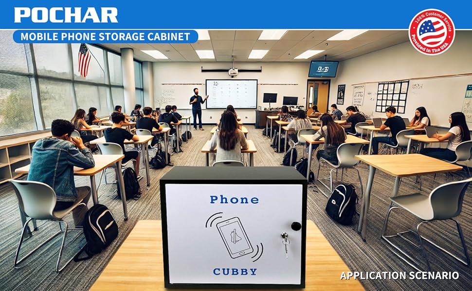 Amazon.com: Cell Phone Holder Classroom Cell Phone Lock Box 36 Slots ...