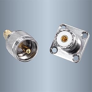 Boobrie UHF Femelle SO239 Connecteur de Montage sur Châssis à 4 Trous Adaptateur de Montage sur ...