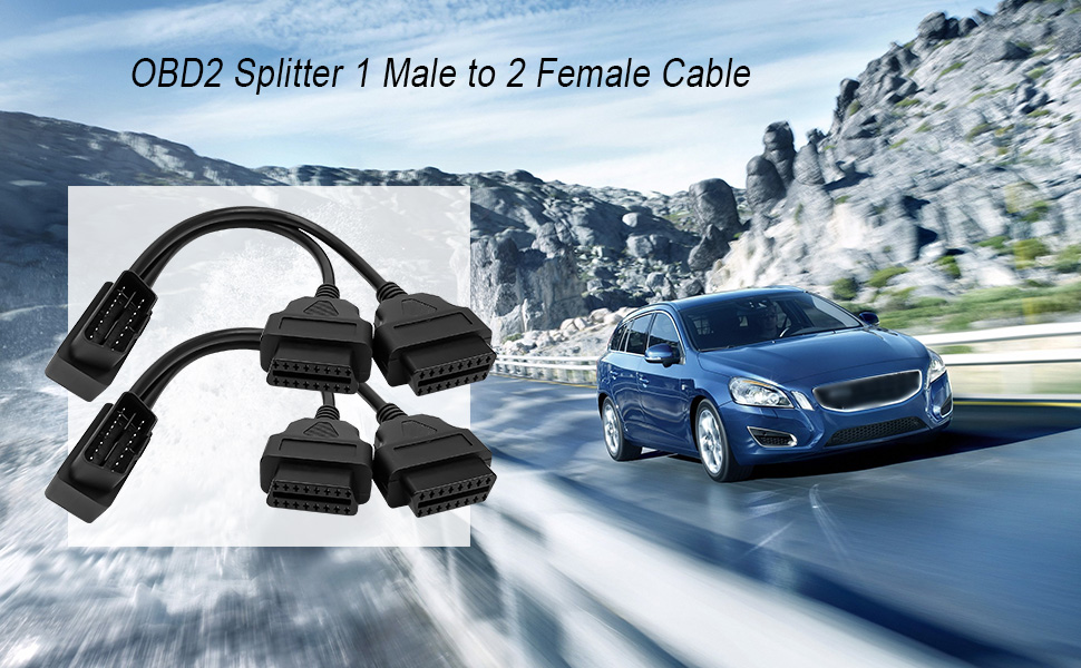 Amazon.com: TIKSCIENCE 16 Pin Right Angle OBD2 Splitter Y Cable Universal 1 Male Splitter to 2 ...