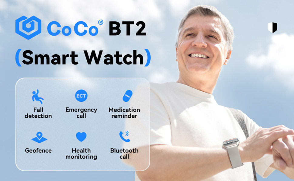 Amazon.com: COCO Reloj inteligente Bluetooth BT2 para personas mayores, hombres y mujeres ...