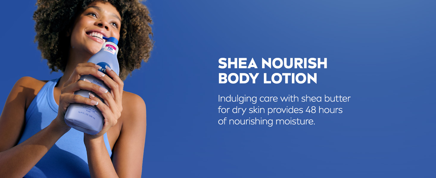Amazon.com : NIVEA Shea Nourish Body Lotion for Dry Skin with Hyaluronic Acid, Shea Butter and ...