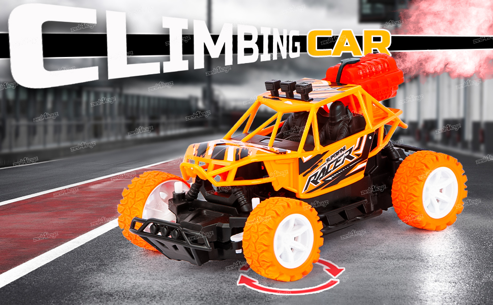 Zest 4 Toyz RC Stunt Car Water Mist Spray Smoke Rock Crawler USB Rechargeable Remote Control ...