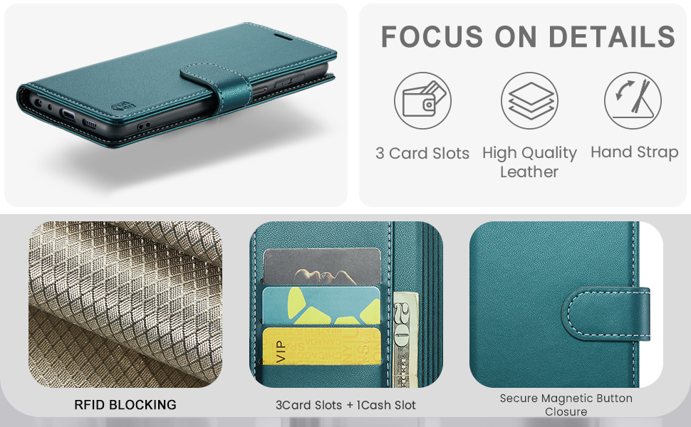 Amazon.com: FLIPALM Wallet Case for Samsung Galaxy A54, RFID Blocking Credit Card Holder, PU ...