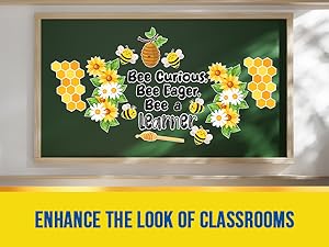 Amazon.com: Decorably 48 Pcs Cutouts Bee Bulletin Board Decorations Set ...