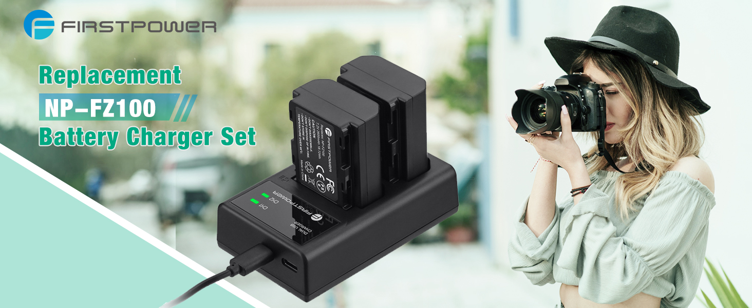 Amazon.com : FirstPower NP-FZ100 Battery 2-Pack and Dual USB Charger Compatible with Sony Alpha ...
