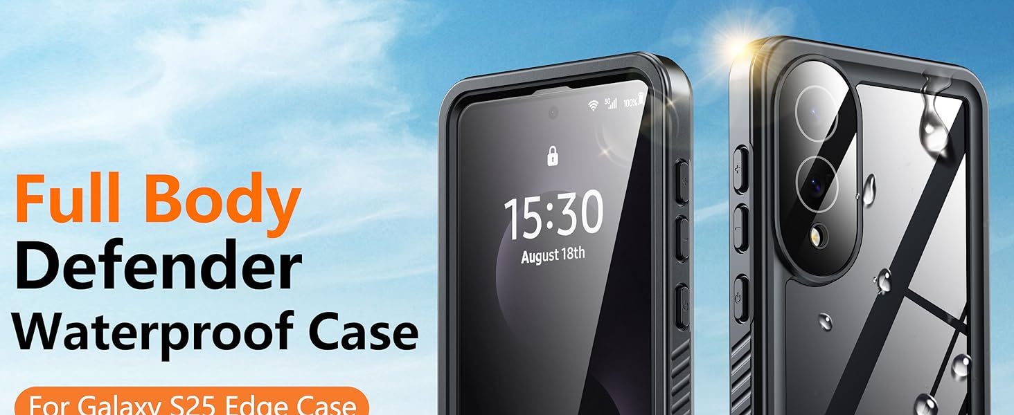Amazon.com: ANTSHARE for Samsung Galaxy S25 Edge Case, [IP68 Waterproof] S25 Edge Case with ...