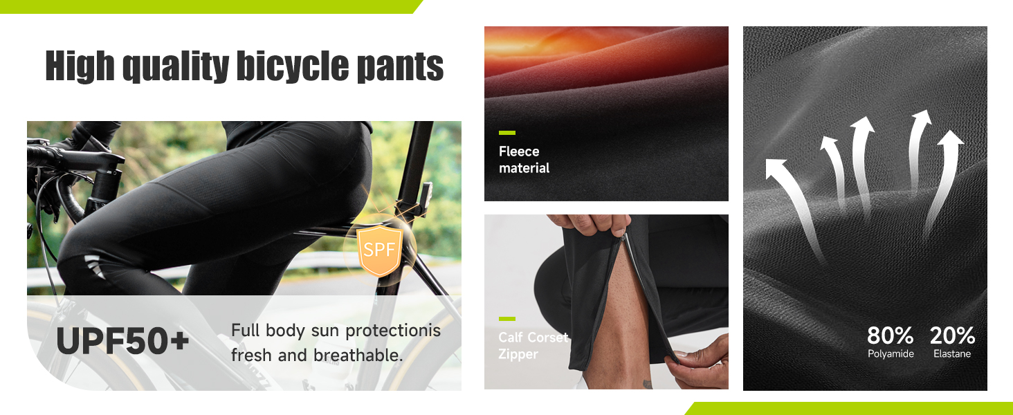 Amazon.com: Santic Men's Winter Cycling Pants Padded Thermal Bike Tights Cold Weather Fleece ...