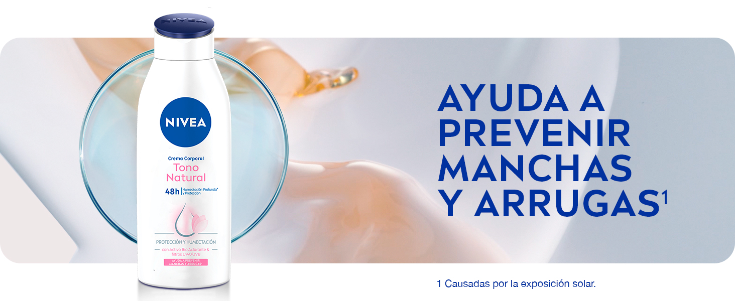 NIVEA Crema Corporal Humectante y Aclarante, Tono Natural Efecto Satin (400ml) - 48 horas de ...