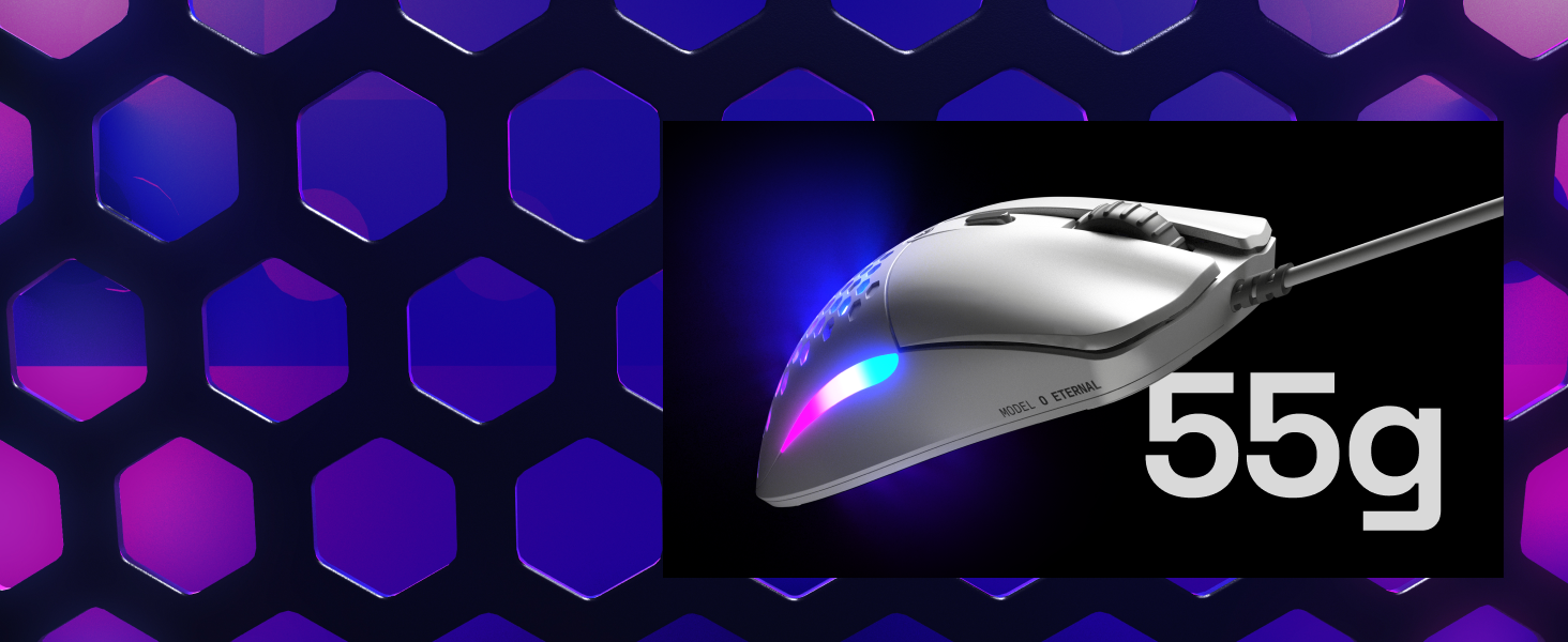 Glorious Model O Eternal Ultralight RGB Gaming Mouse - Wired - 55g Lightweight - Customizable ...